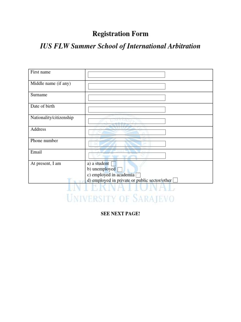 Registration Form | PDF | Payments