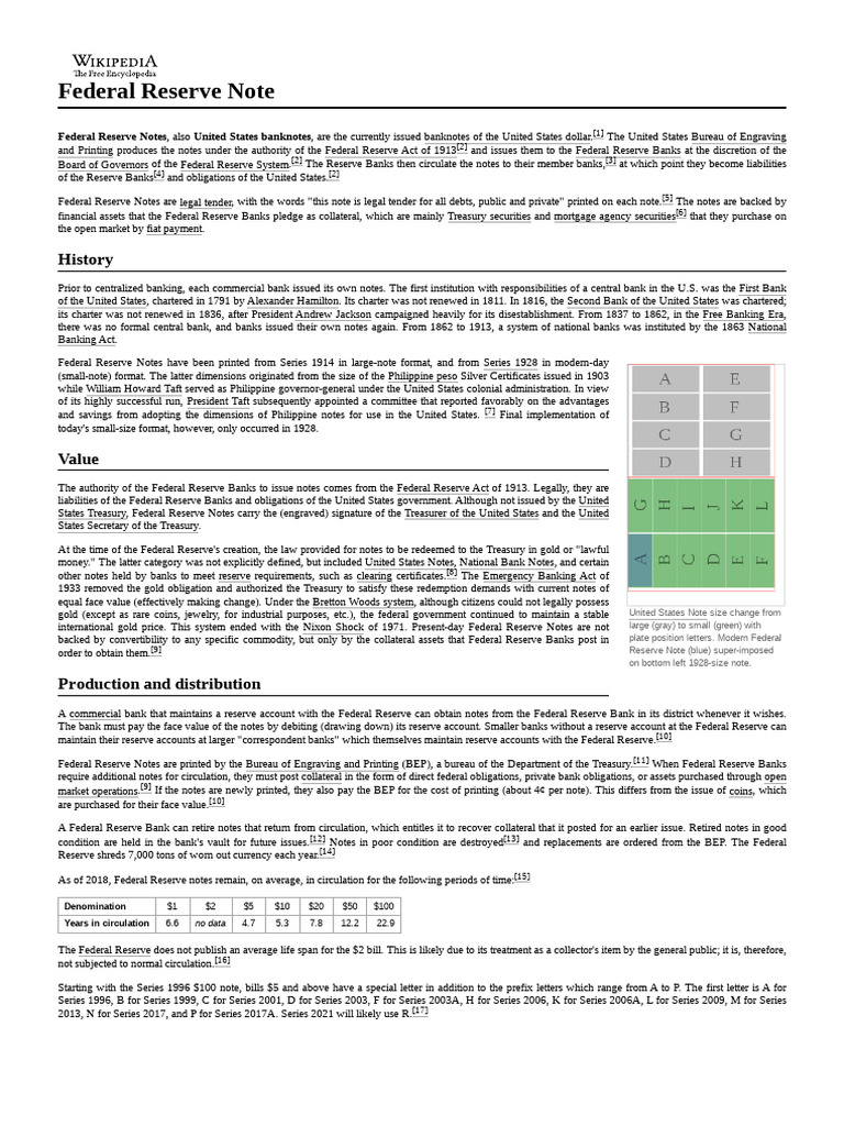 Federal Reserve Note | PDF | Federal Reserve Note | Money