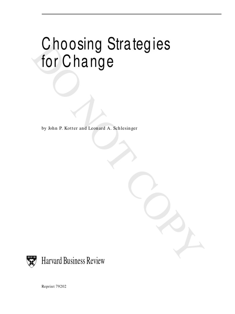 Choosing Strategies For Change-Resistance | PDF | Reason | Change ...