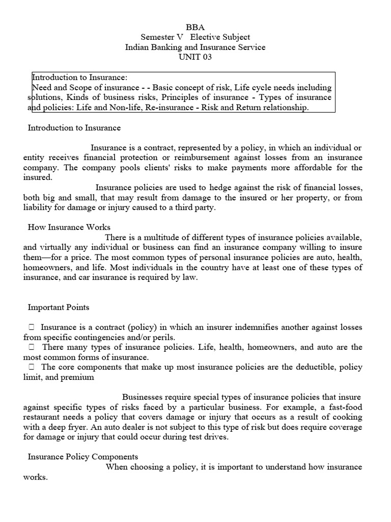Ibis Unit 03 | PDF | Insurance | Life Insurance