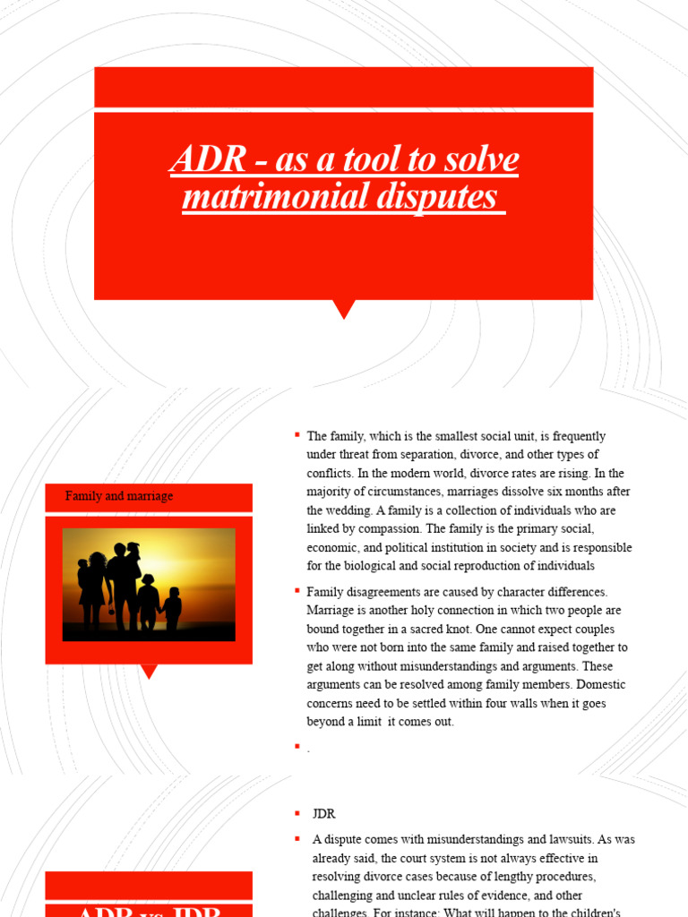 ADR - As A Tool To Solve Matrimonial | PDF | Alternative Dispute ...