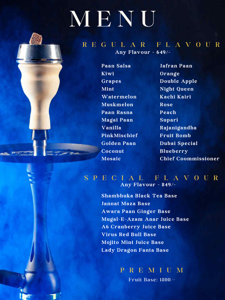 Hookah Menu Echo | PDF