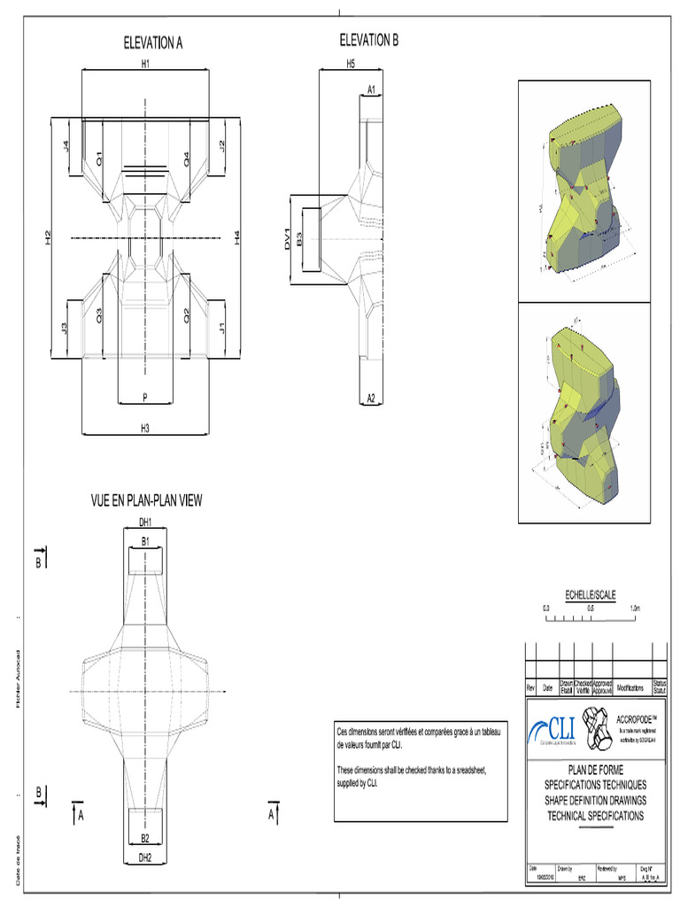 Shape Definition Drawing - Formwork - ACCROPODE (TM) | PDF