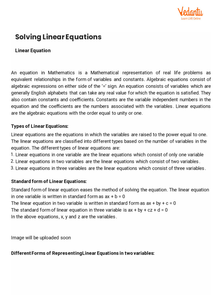 Solving Linear Equations | PDF