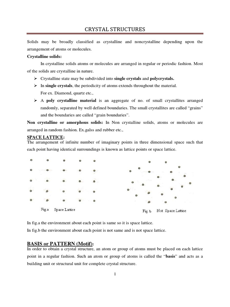 UNIT-II-Crystallography | PDF | Crystal Structure | Crystallite