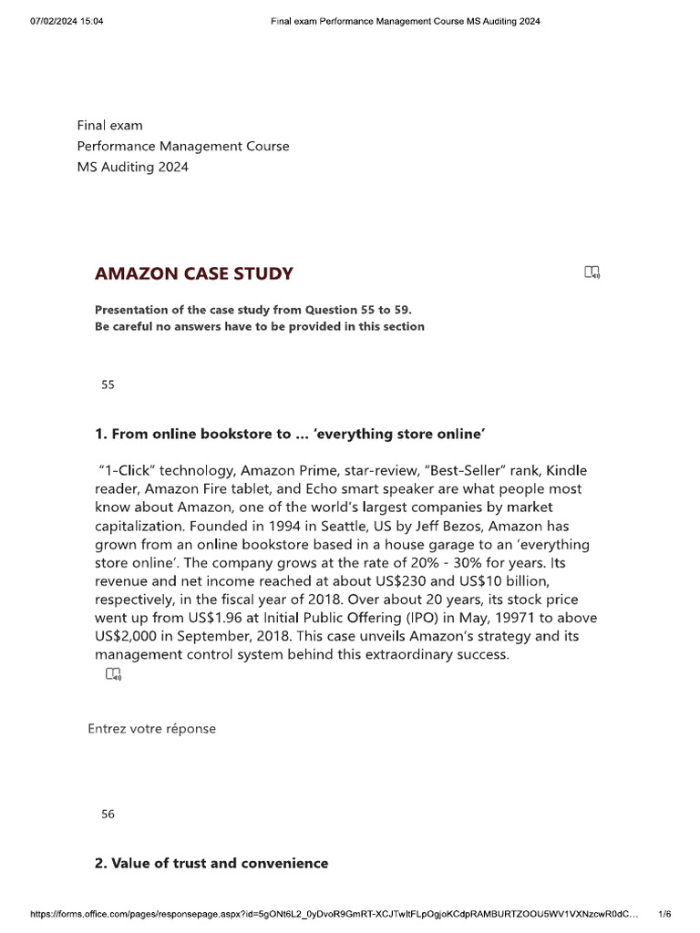 Case Study AMAZON | PDF