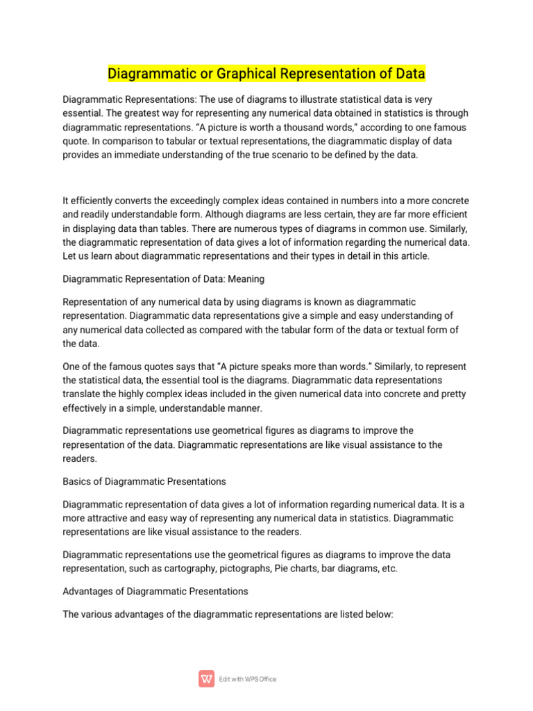 Diagrammatic Presentation of Data @ | PDF