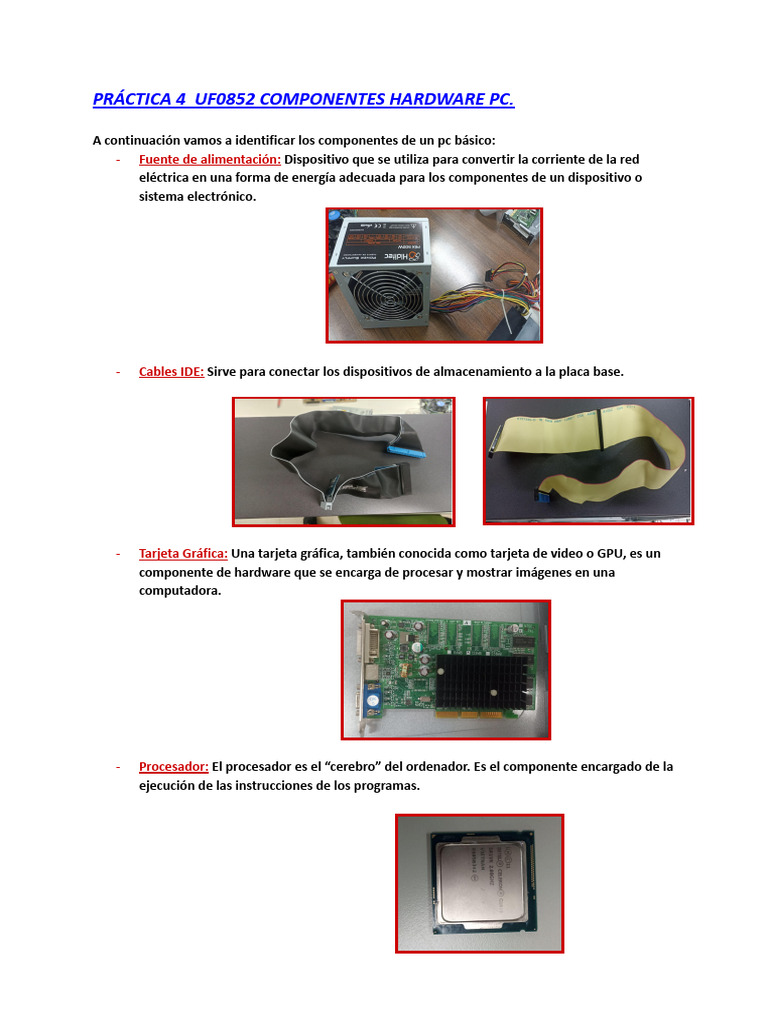 Samuel Paños - PRÁCTICA 4 UF0852 COMPONENTES HARDWARE PC. | PDF ...