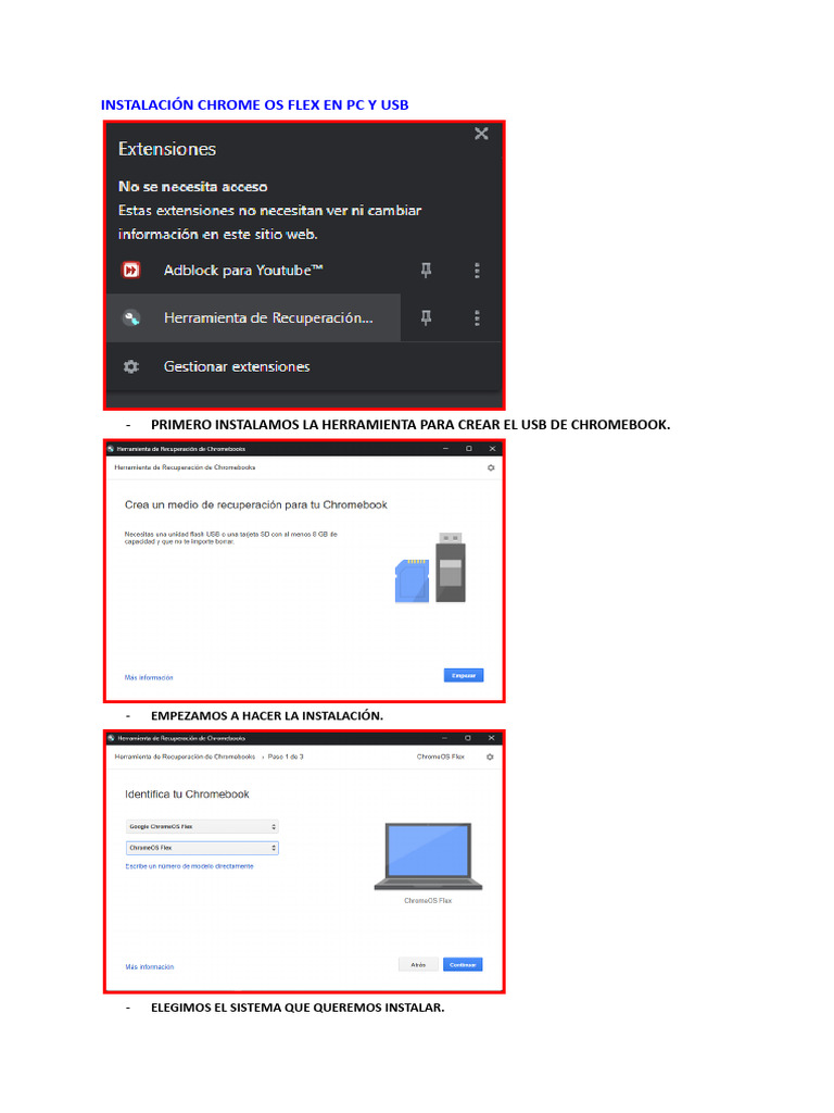 Samuel Paños - UF0853 - PRÁCTICA 3 FUNCIONALIDADES SO - INSTALACIÓN CHROME OS FLEX EN PC Y USB | PDF