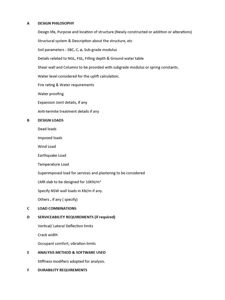 DBR Checklist | PDF | Reinforced Concrete | Concrete