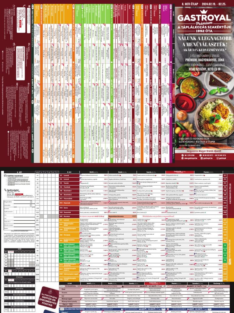 Gastroyal Étlap - 2024. 8. Hét | PDF