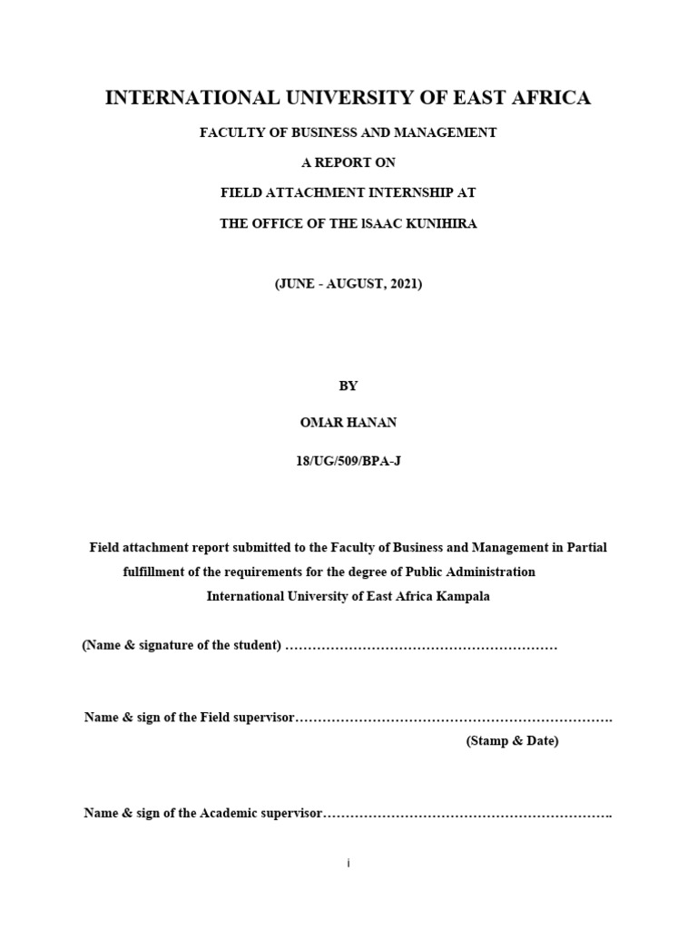 Hanan Omar Internship Report | PDF | Internship | Job Hunting