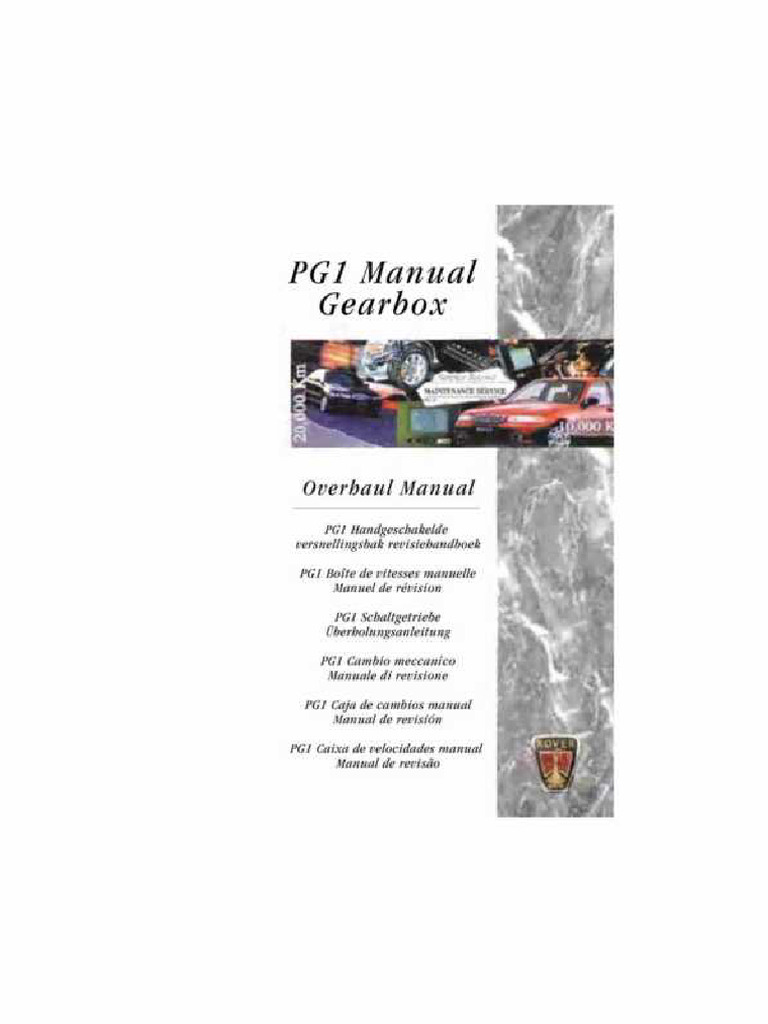 Rover Pg1 Gearbox Workbook | PDF