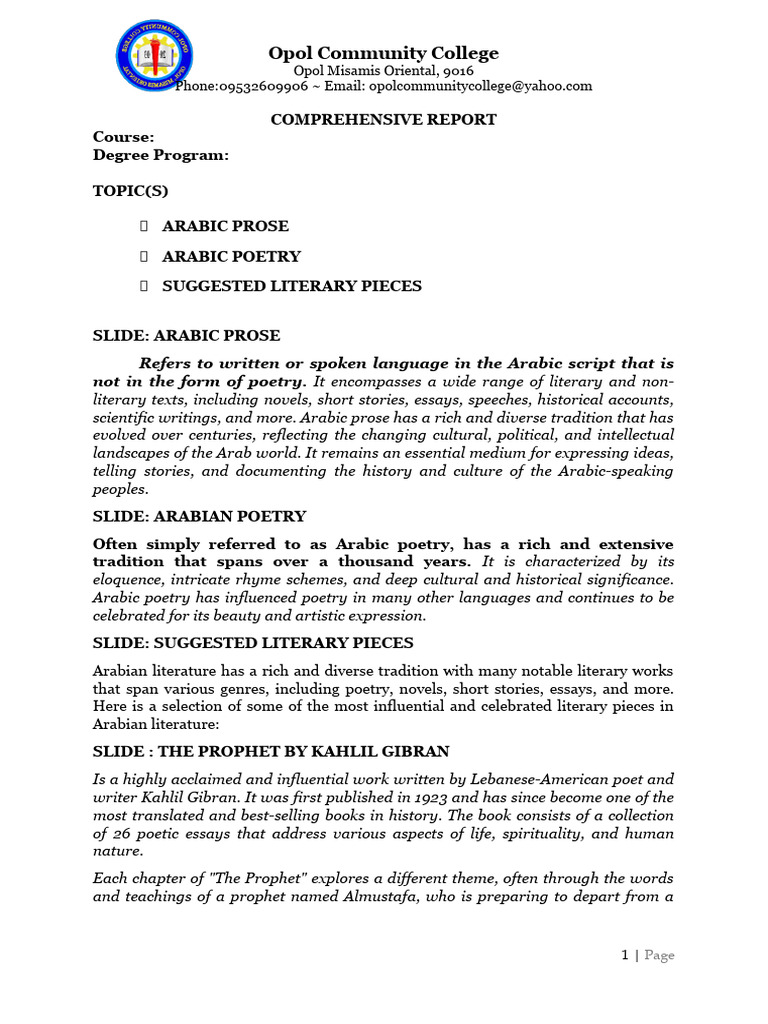 Comprehensive Report | Download Free PDF | Poetry | Ancient Egyptian ...