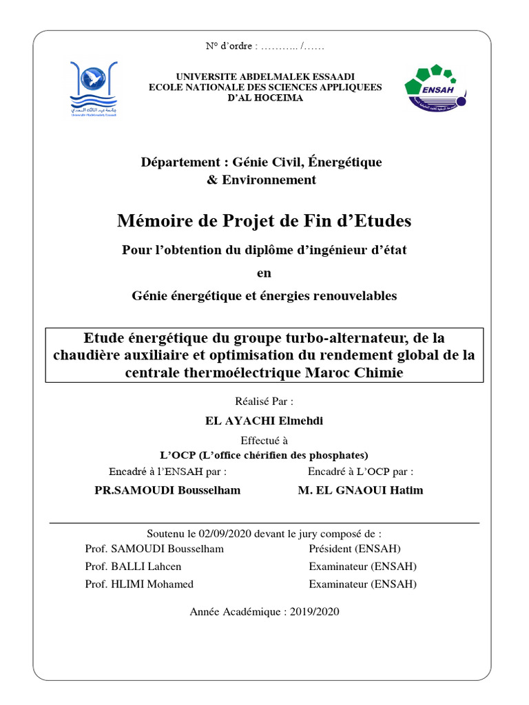 Rapport Pfe Ocp | PDF | Sciences physiques | Grandeur physique