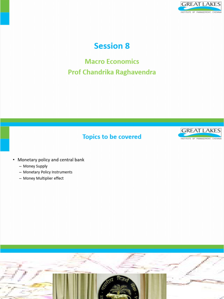 Macroeconomics Session8 | PDF | Money Supply | Reserve Bank Of India