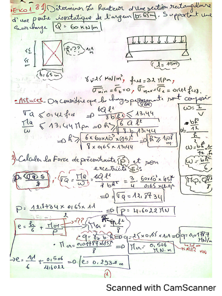 PDF TD Précontrainte | PDF