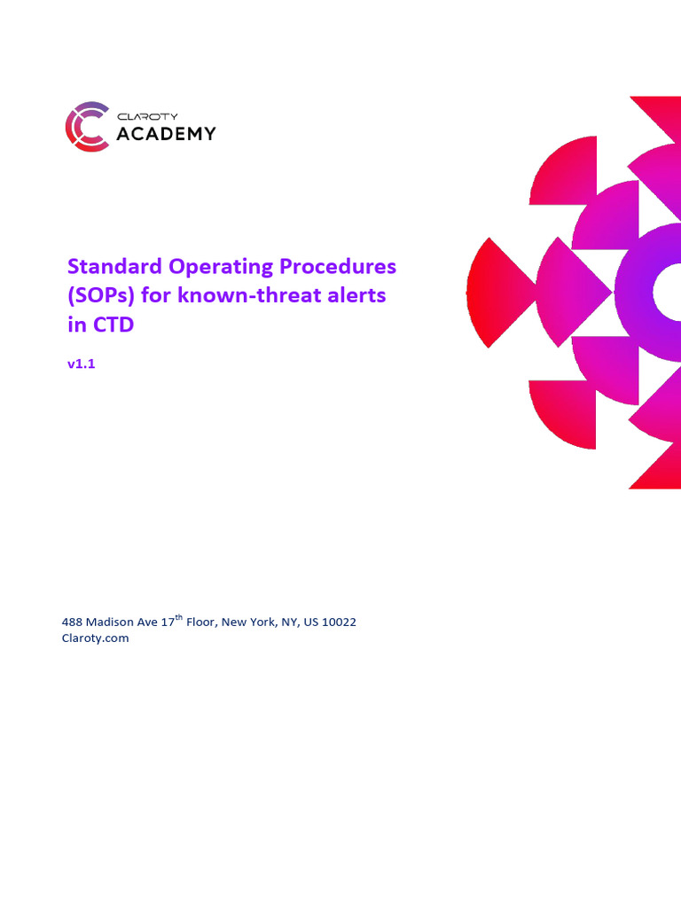 SOPs for Known-Threat Alerts in CTD (1) | PDF | Security | Computer ...