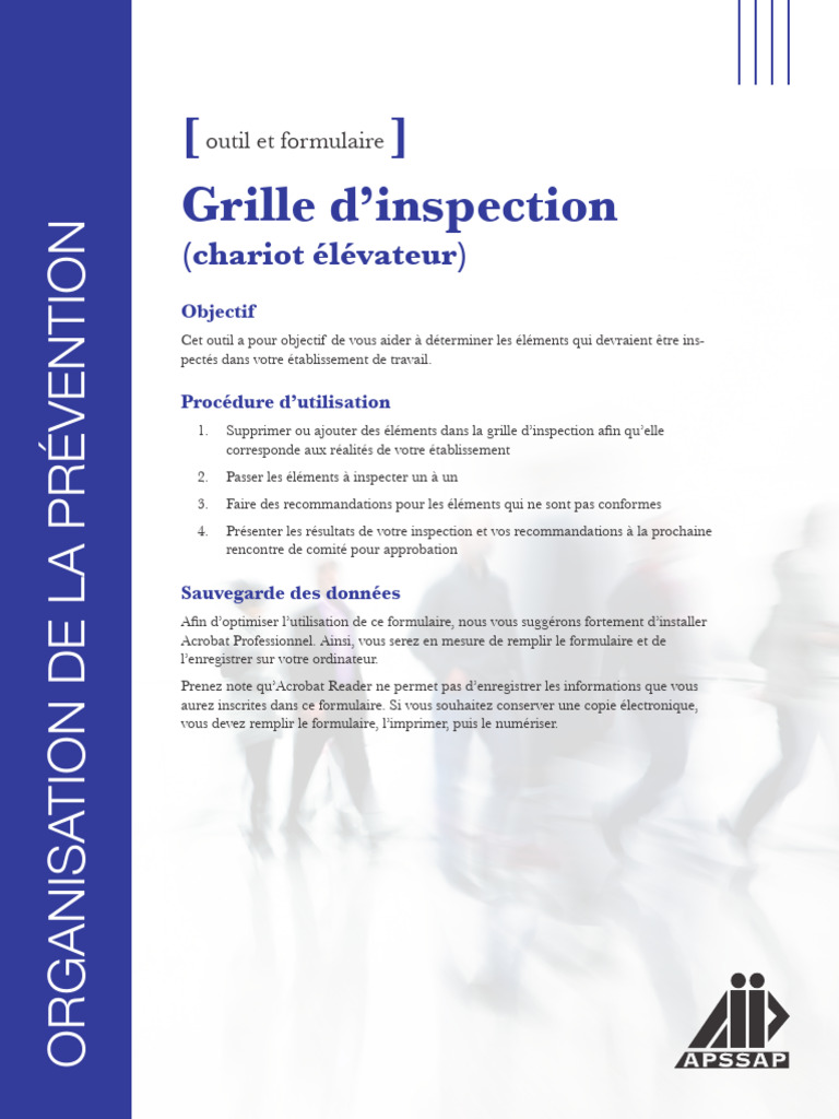 Grille d'inspection chariot élévateur | PDF | Chariot élévateur | Véhicules