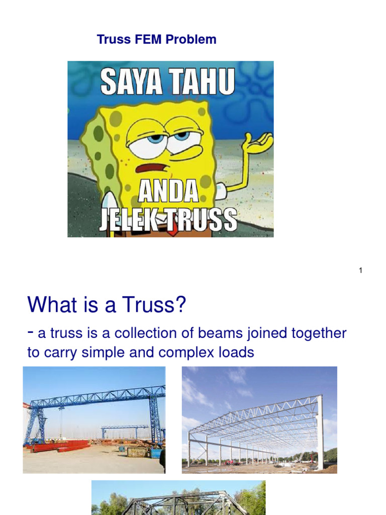 Applications of FEM To Truss Structure1 | PDF | Truss | Finite Element ...