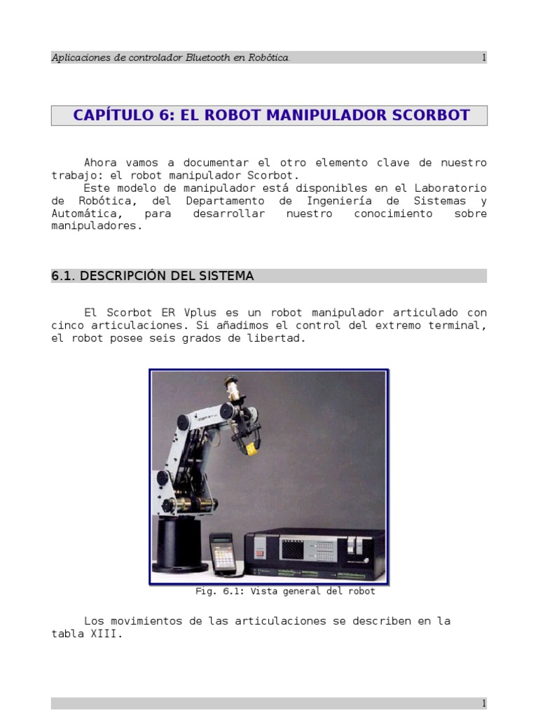ROB062 Capitulo 6. El Robot Manipulador Scorbot | PDF | Robot | Robótica