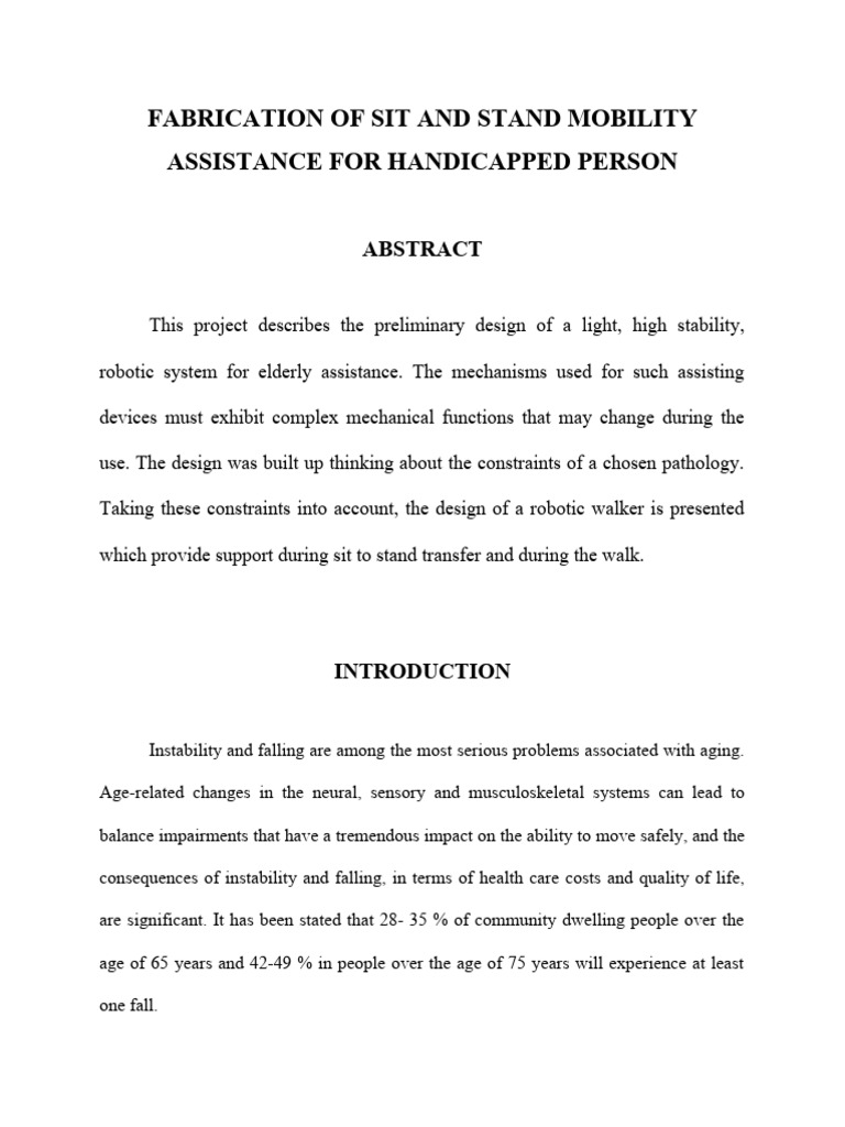Sit and Stand Mobility Assistance For Handicapped Person | PDF | Walking