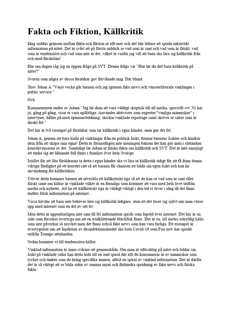 Fakta Och Fiktion | PDF