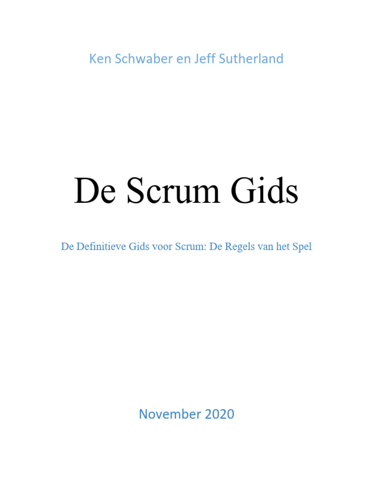 2020 Scrum Guide Dutch Pdf