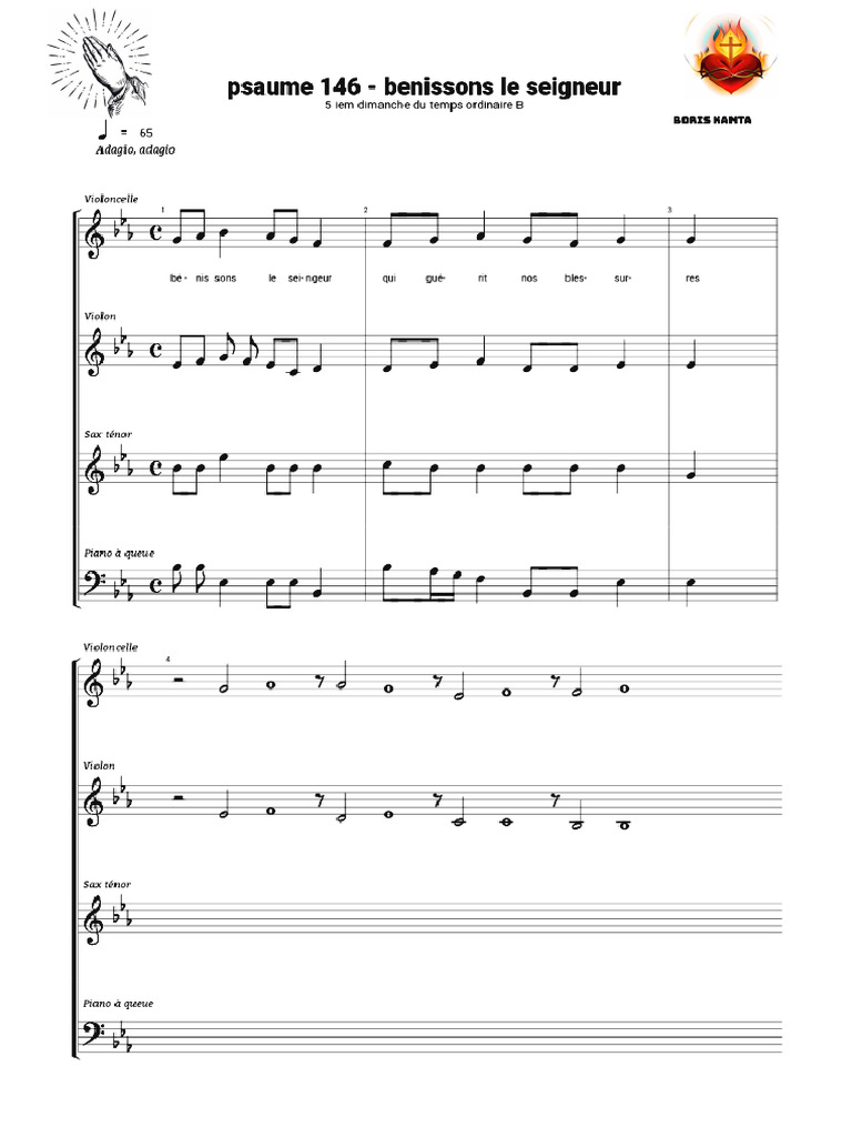 Partition - Psaume 146 - Benissons Le Seigneur | PDF