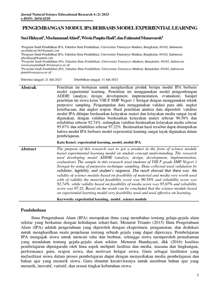 Modul IPA Experiential Learning 2023 | PDF