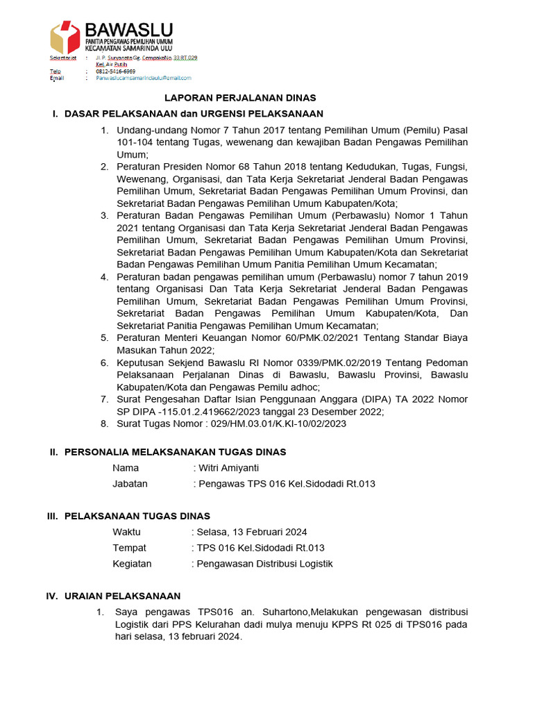 Lpd Ptps Distribusi Logistik | PDF