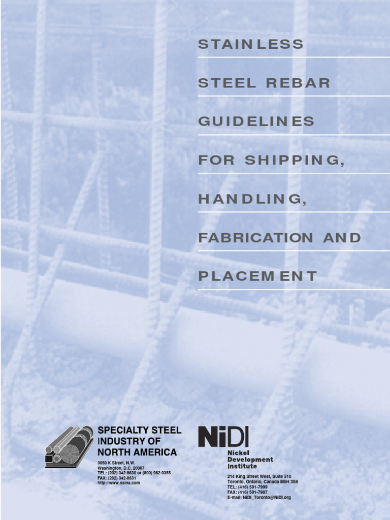 Stainless Steel Rebar Handling Guide | PDF | Stainless Steel | Corrosion