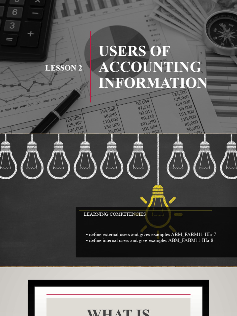Lesson 2 - Users of Accounting Information - Notes | PDF | Accounting ...