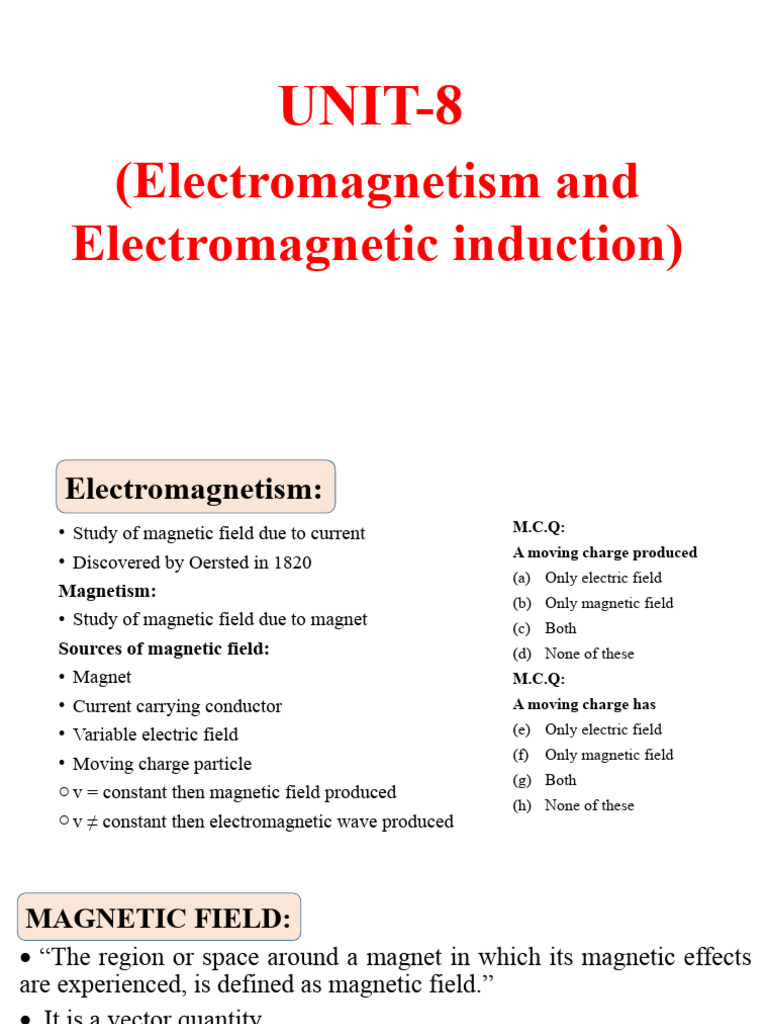 08 UNIT 8 (Electromagnetism) | PDF | Transformer | Electromagnetic ...