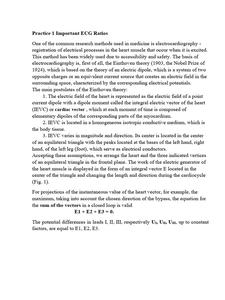 Practice 1 Important ECG Ratios-1 | PDF | Electrocardiography | Physics