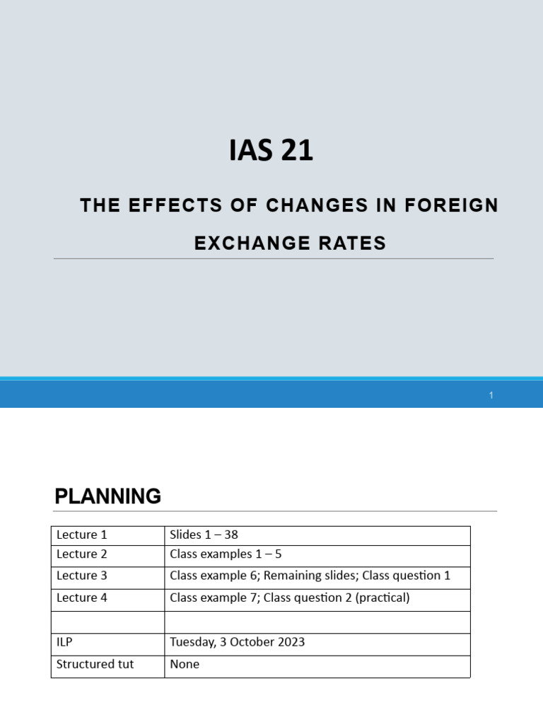 IAS 21 - Foreign Exchange Transactions - Slides 2023 | PDF | Historical Cost | Exchange Rate
