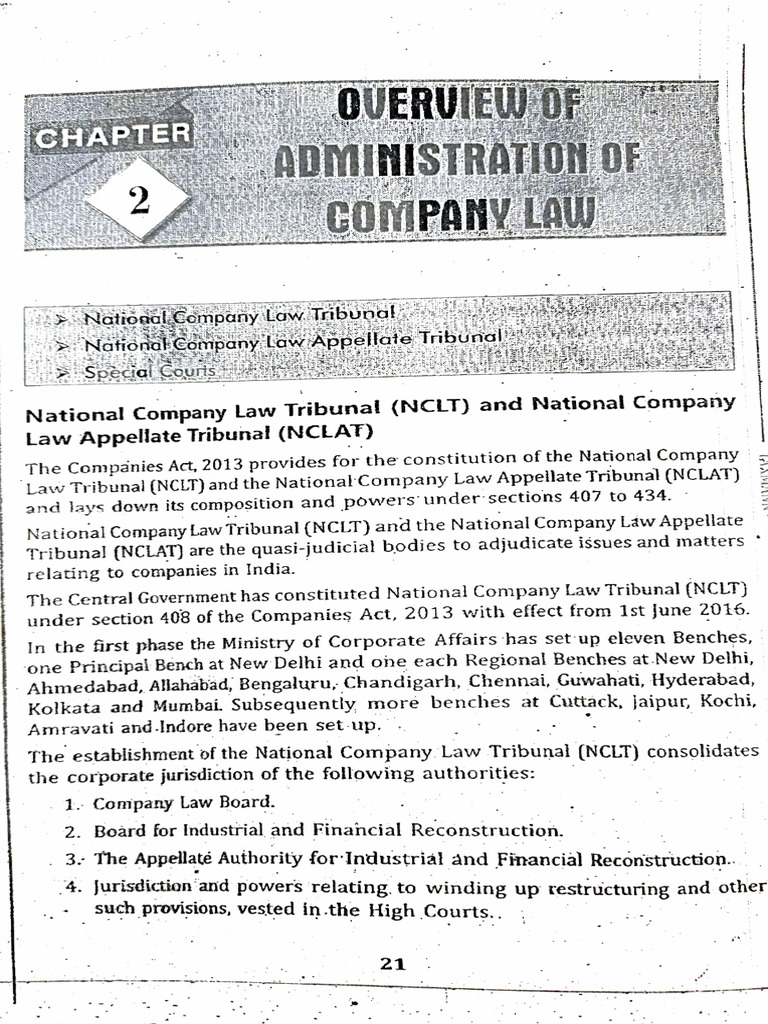 Taxmann's Company Law Chapter 2 | PDF | Tribunal | Appellate Court
