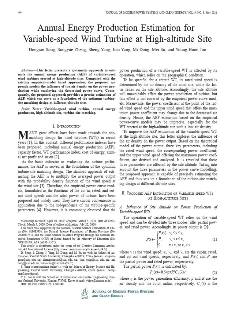 AEP Estimation for Wind Turbines at Altitude | PDF | Altitude | Wound