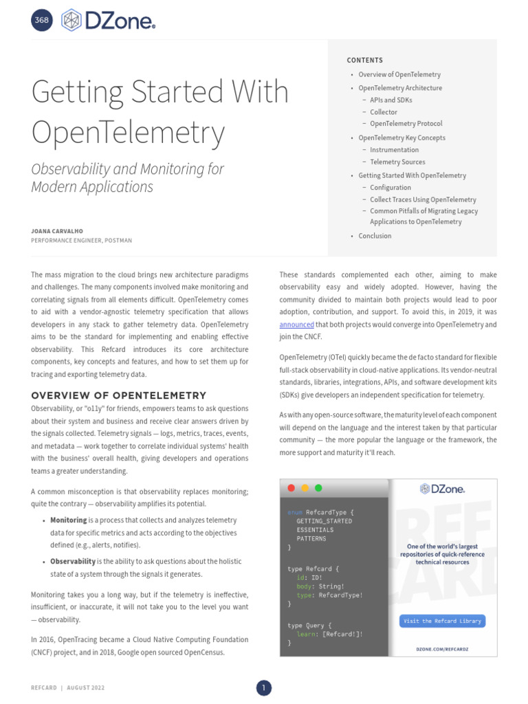 OpenTelemetry: A Guide to Observability | PDF | Library (Computing) | Telemetry