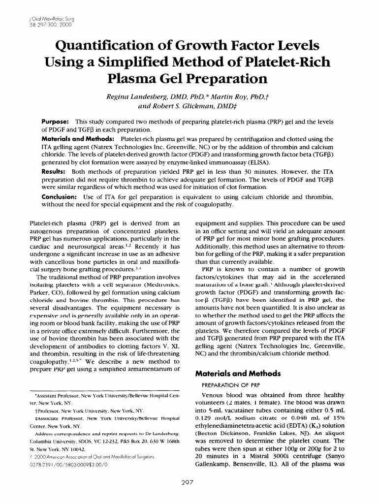 Quantification of Growth Factor Levels Using A Simplified Method of ...