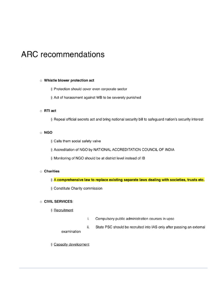 ARC Recommendations | PDF | Economies | Government