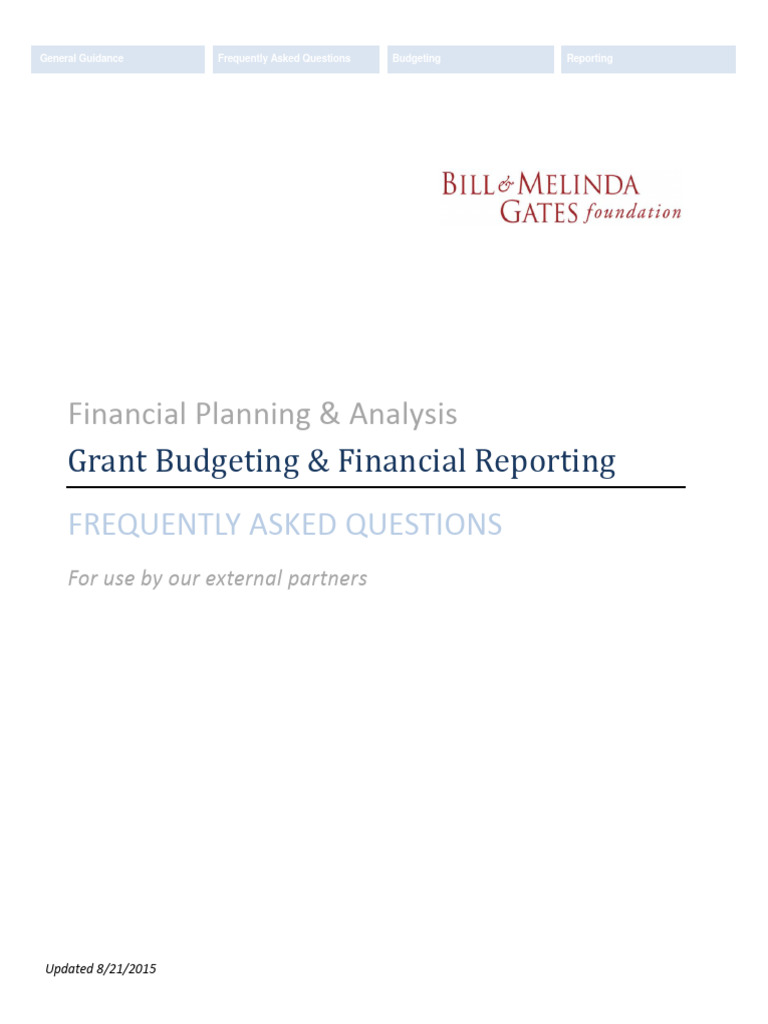 Financial Planning Amp Analysis Grant Budgeting Amp | PDF | Bill ...