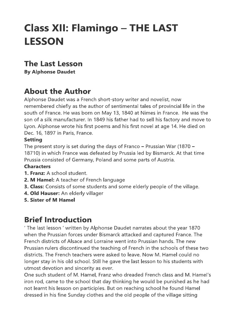 Flamingo - The Last Lesson | PDF