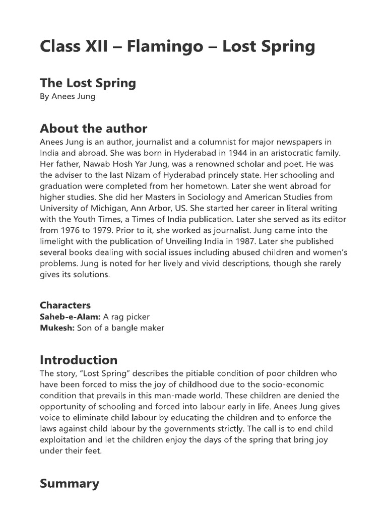 Flamingo - Lost Spring | PDF