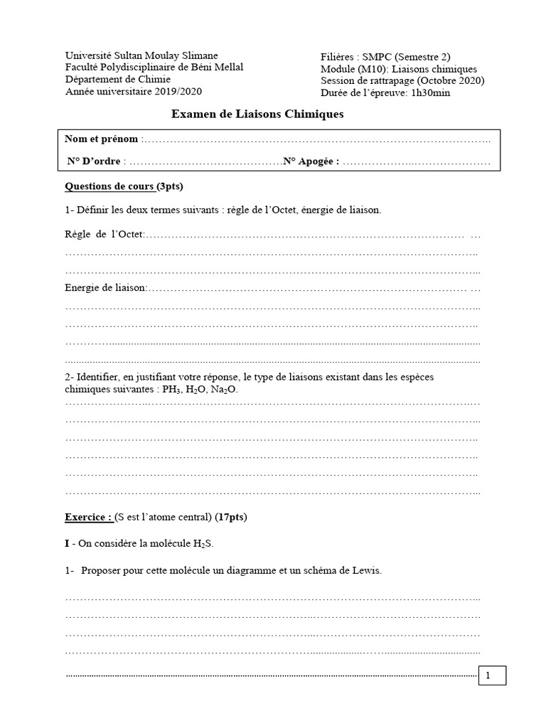 2019-2020 - Session de Rattrapage | PDF