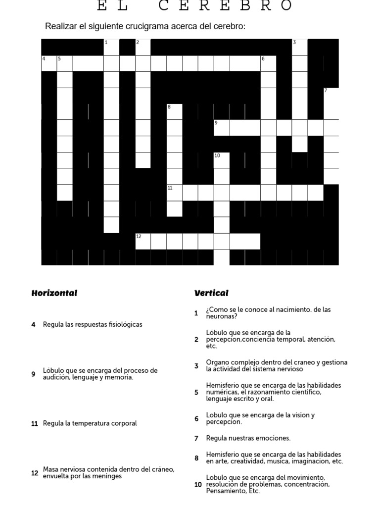 Jugar Crucigrama Cerebro | PDF