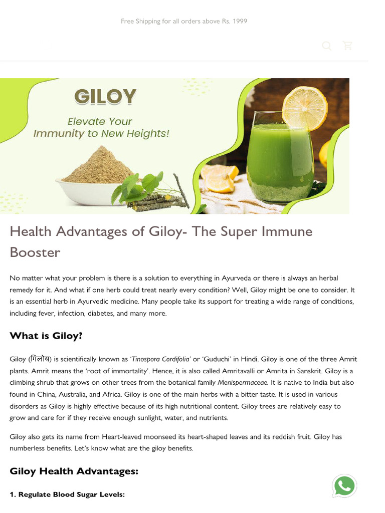Unlock The Benefits of Giloy | PDF | Immune System | Inflammation