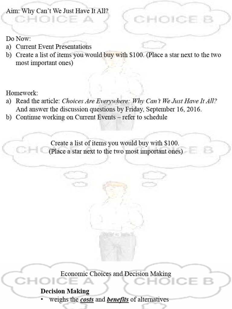 Economics for Students | PDF | Choice | Opportunity Cost