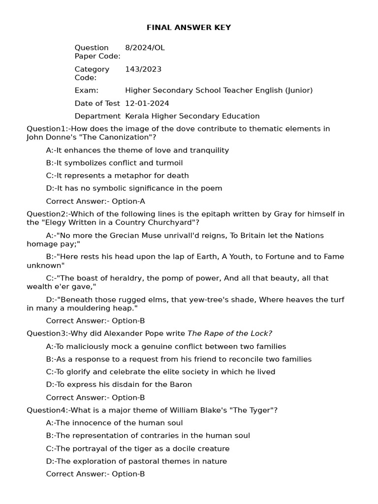 HSST English | PDF | Linguistics | Poetry