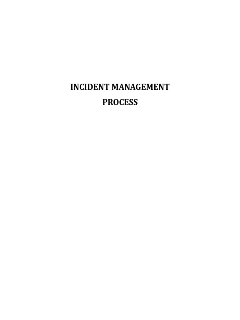 Incident Management Process | PDF | It Service Management | Emergency ...